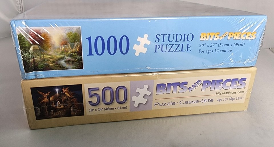 STUDIO PUZZLE Bits And Pieces 1000 & 500 Piece NEW SEALED Bonus ...