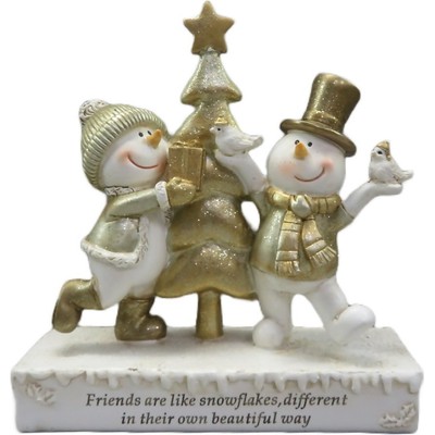 Cotton Candy - Xmas Gold Snowmen Friends Special Message Statue from ...