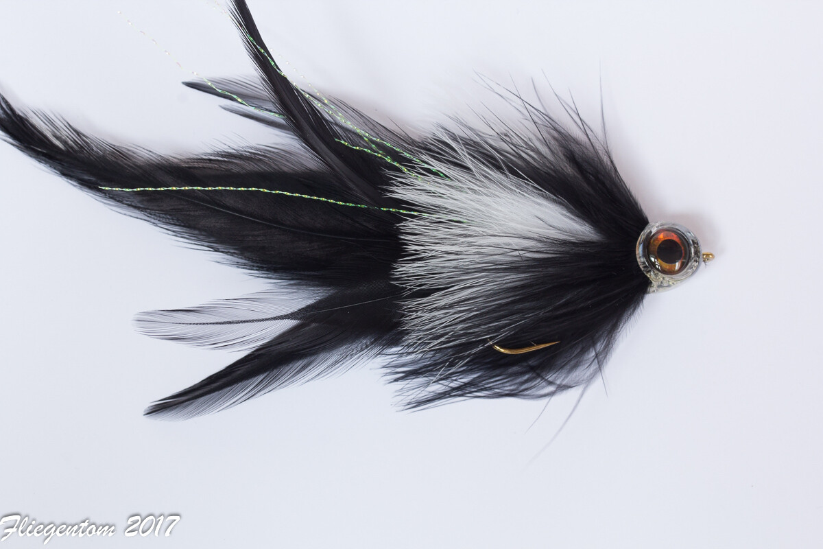 Marabou Predator Streamer/Lure black & white (Pike, Muskie, Bass) | eBay