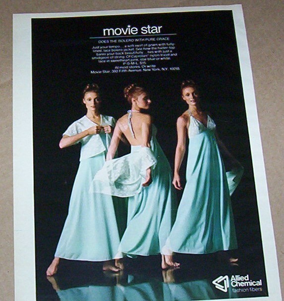 1975 print ad page - Movie Star lingerie nightgown sexy girl vintage ...