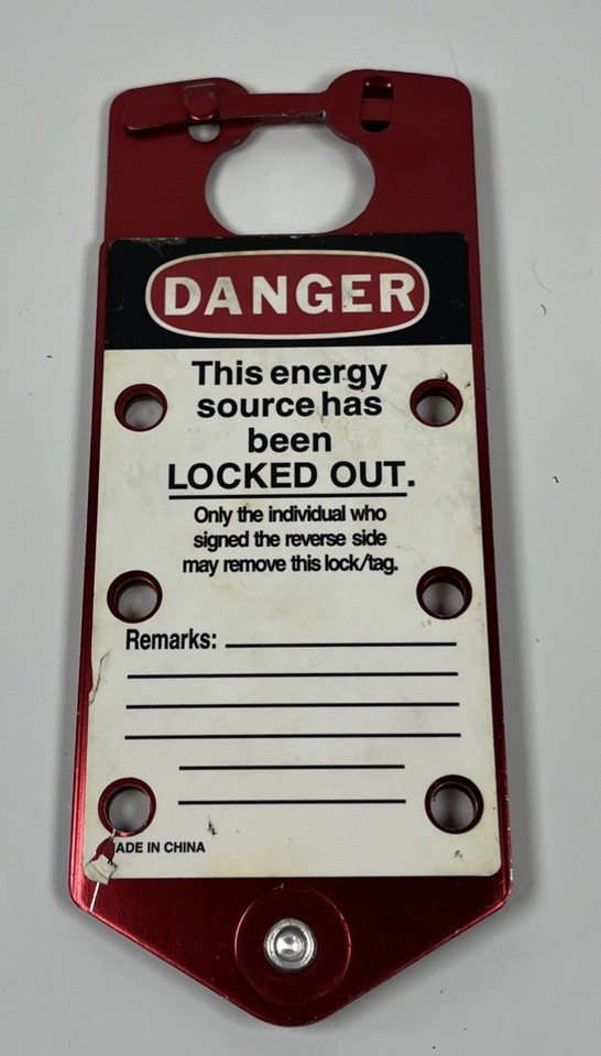 Brady Signmark 65960 Red Lock Out Tag Aluminum Hinged Tag OSHA Safety ...