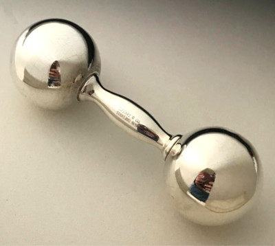 Tiffany & Co. Baby Barbell Rattle Toy Ring Sterling Silver SV925 | eBay