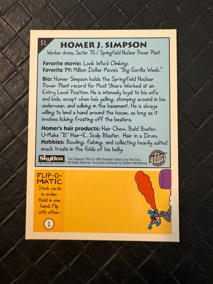 1993 SkyBox Simpsons Trading Cards Complete Your Set U PICK BART HOMER ...