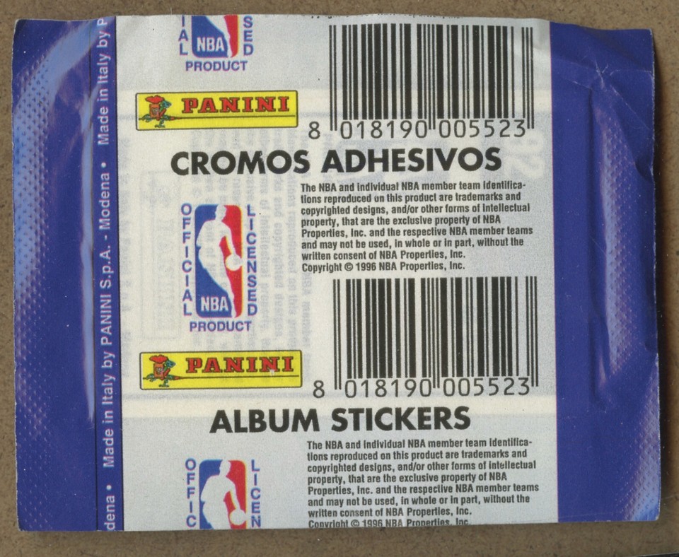 1996-97 Panini Basketball Stickers 6 per pack - Unopened Pack | eBay
