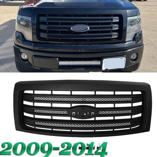 For Ford F-150 Lariat 2009-2014 Matte Black 3-Bar Look Front Bumper Grille Grill | eBay