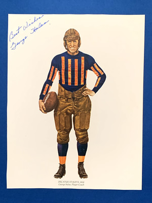 GEORGE HALAS SIGNED BOOK PHOTO PAGE 8X10.5 matted PSA DNA CHICAGO BEARS ...