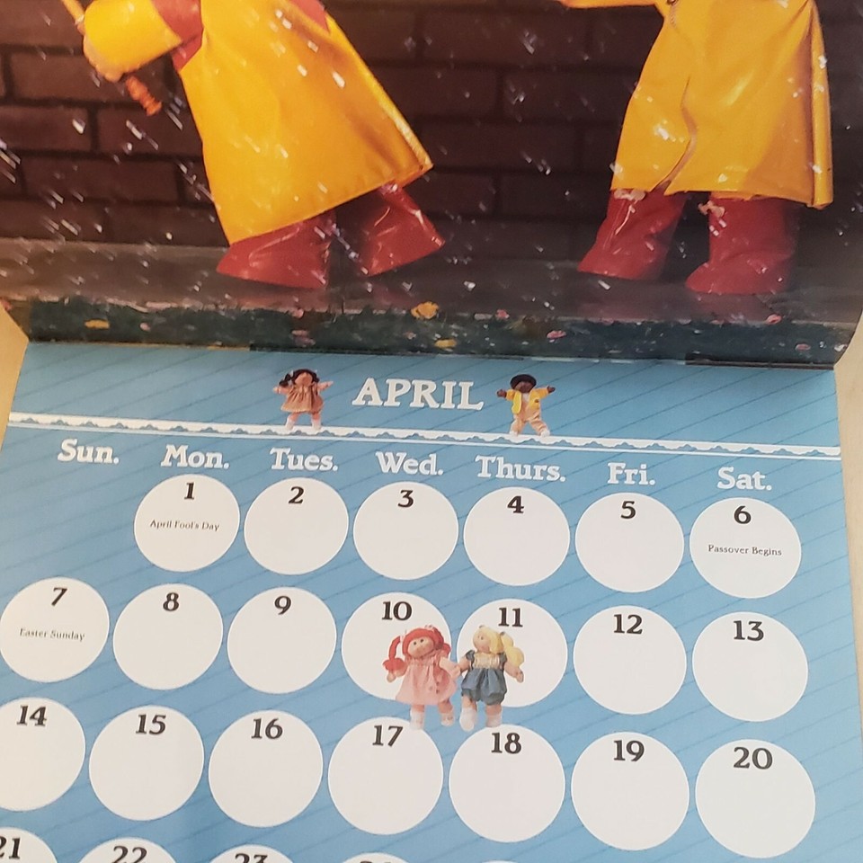 Vintage 1985 Cabbage Patch Kids Wall Calendar No Writing Crisp Pages | eBay