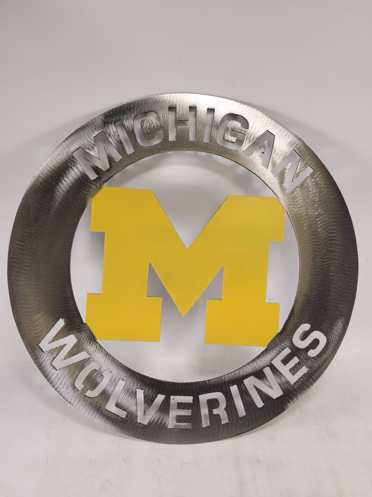 Thick Metal Michigan Wolverines Round Laser CNC Cut Sign 15 Inch ...
