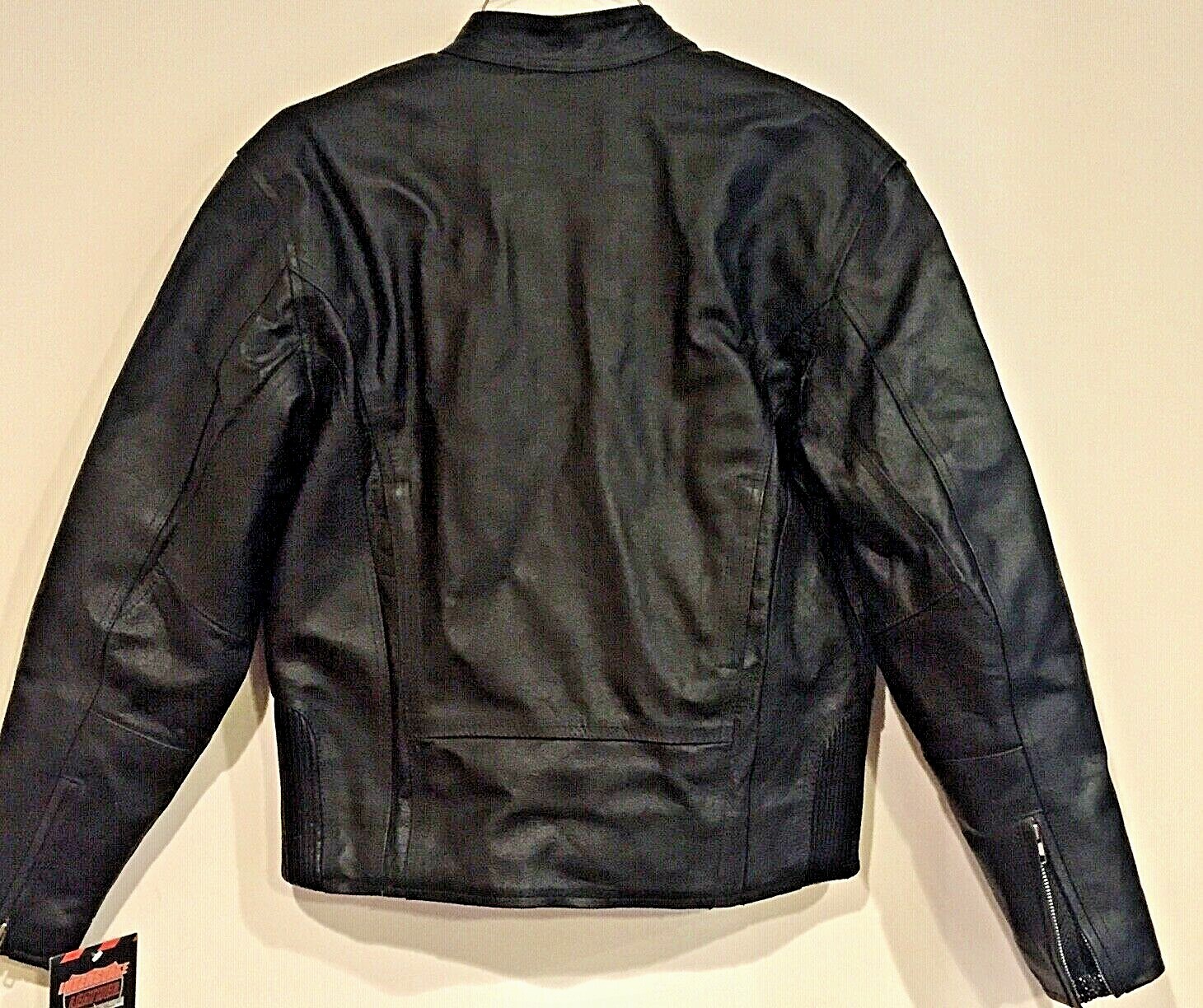 Interstate Leather Classic Jacket Men's Medium Motorcycle Scooter Black ...