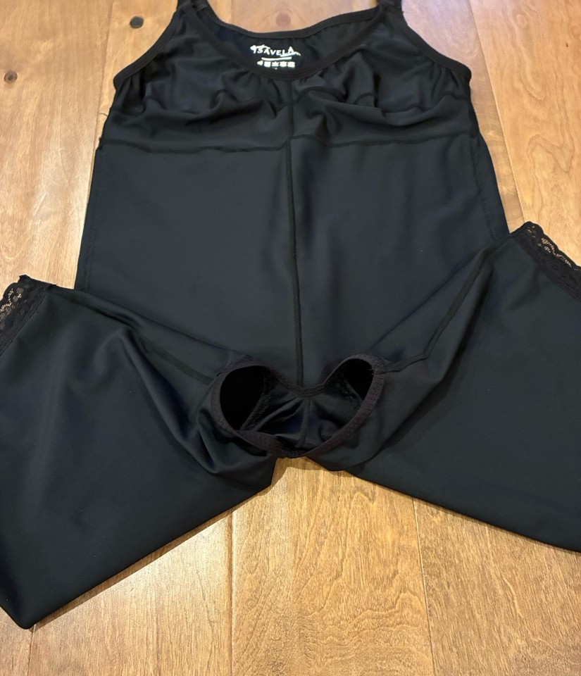ISAVELA COMPREXXWEAR Compression Bodysuit Mid Thigh Open Crotch Large ...