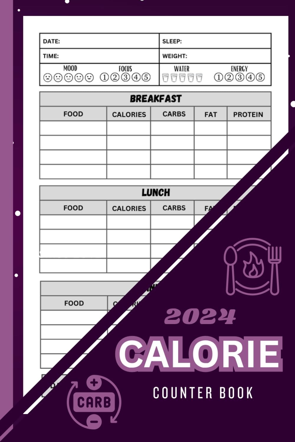 Calorie Counter Book 2024: Daily Tracking of Meals, Carbs, Calories ...