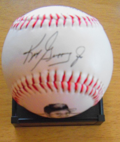 Ken Griffey Jr. facsimile Autograph Art Sketch Baseball in cube with ...
