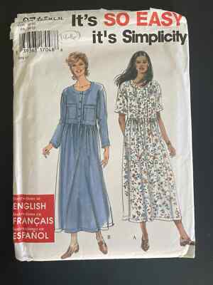 9710 Simplicity Size 14 16 MEDIUM Women's Pullover DRESS Sewing Pattern ...