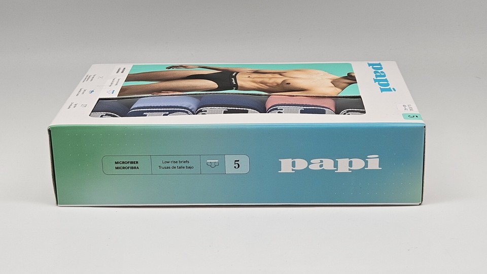 5 Pk PAPI Men S M L XL Microfiber Logo Waistband Low Rise Briefs ...