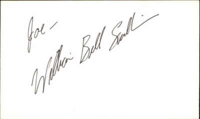 WILLIAM BELL SULLIVAN HUNT FOR RED OCTOBER Signed 3"x5" Index Card ...