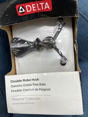 Delta Double Robe Hook Vessona Collection 75935-RB Venetian Bronze New ...