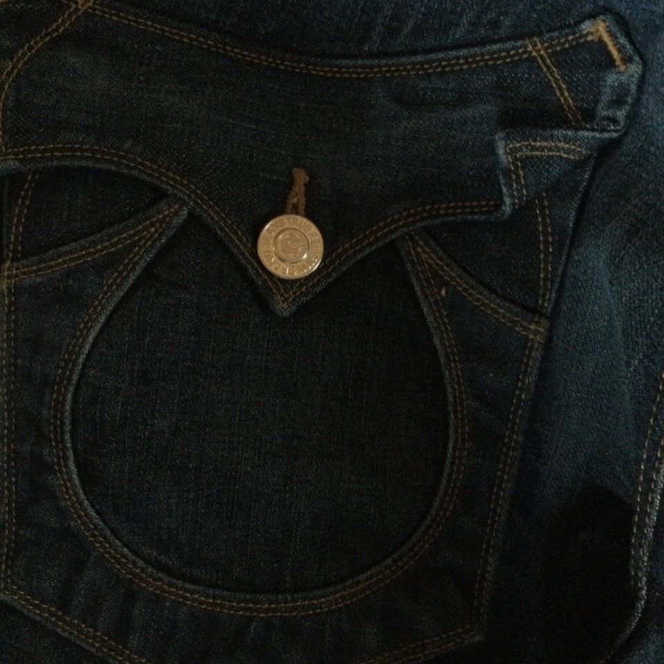 TRUE RELIGION MEN RICKY BIG T Cowboy Boot Strat Cut JEANS SZ 30X34 BLUE ...