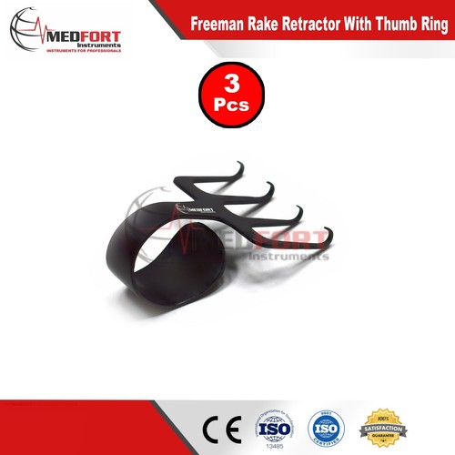 (Set of 3) Freeman Rake Retractor with Thumb Ring 5cm 38mm Wide ...