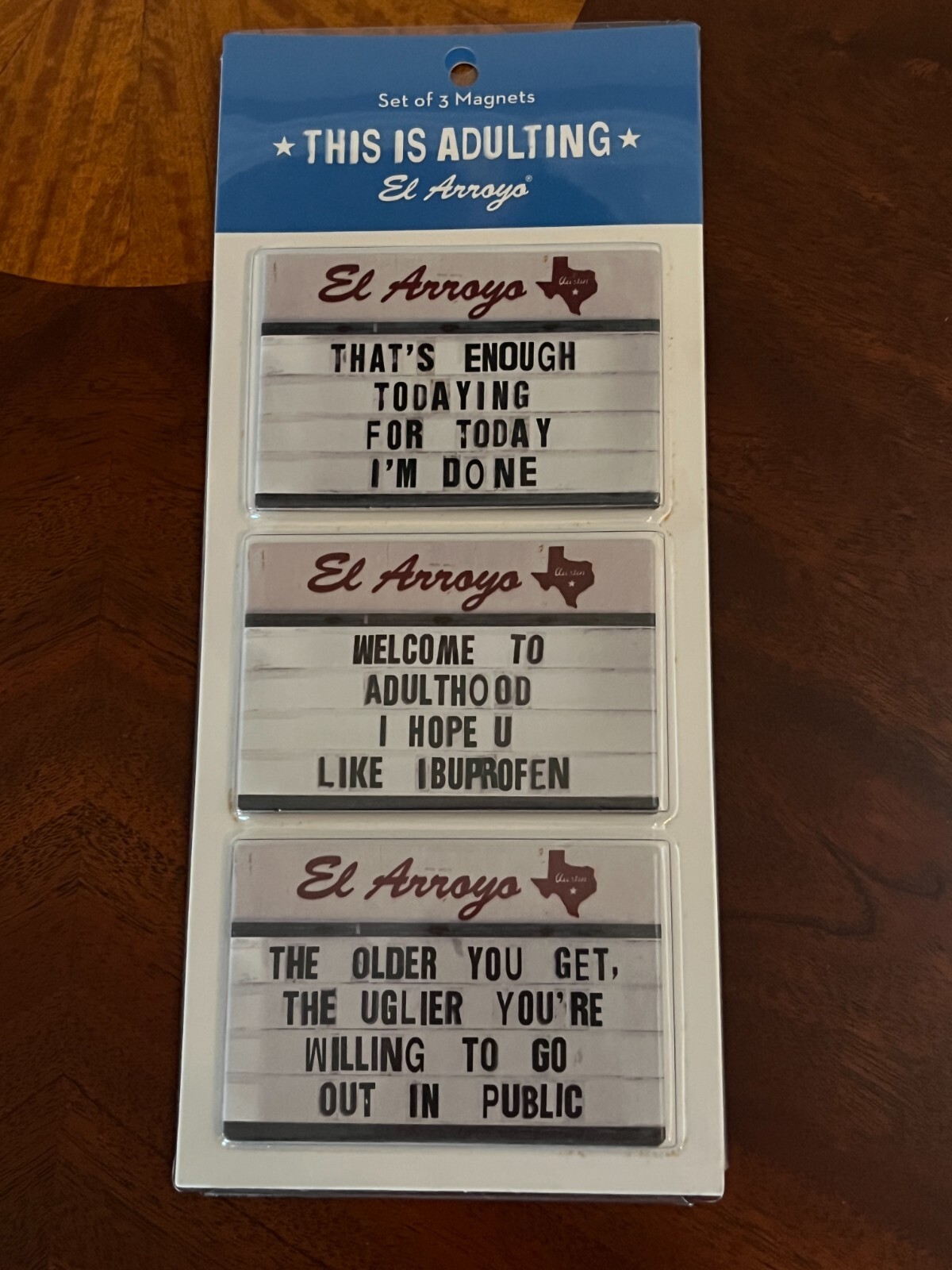 EL ARROYO FAMOUS MARQUEE SIGNS "THIS IS ADULTING" SET/ 3 MAGNETS NEW IN ...