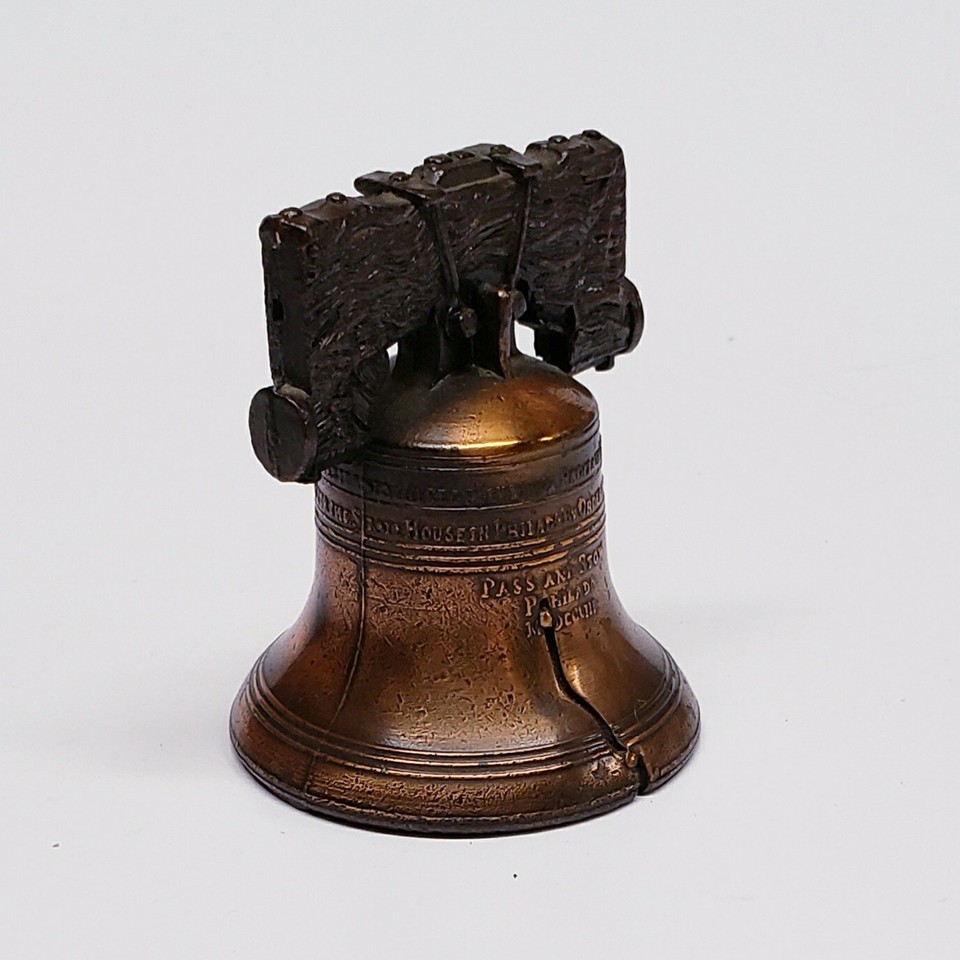 Vintage Liberty Bell Model Brass Bronze "Pass And Stow" 2 1/2" x 2 ...