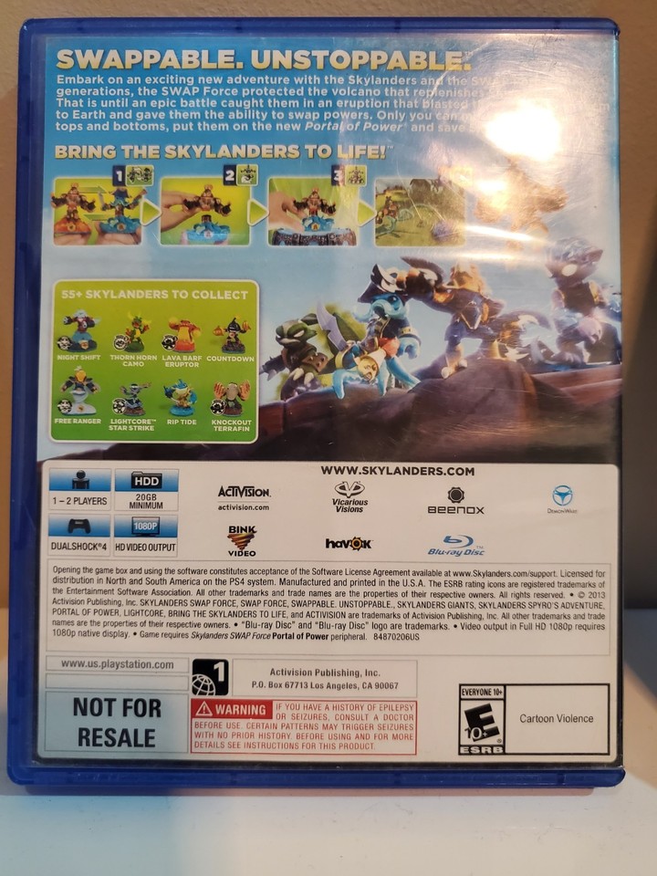 Skylanders: Swap Force - (Sony PlayStation 4) PS4 Excellent Condition ...