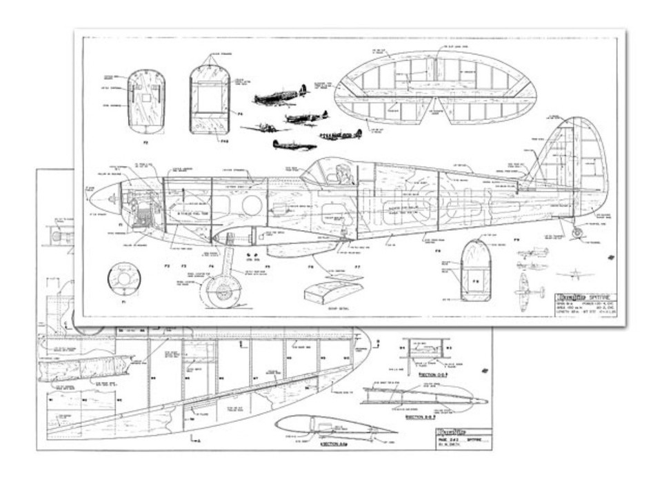 Fun Sport Scale Spitfire By Dynaflite RC Fixed Wing Airplane Short Kit ...