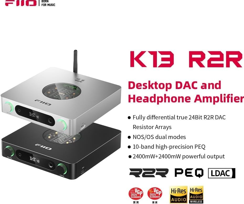 FiiO K13 R2R Desktop DAC & Headphone Amp, 24Bit DAC, Bluetooth ...