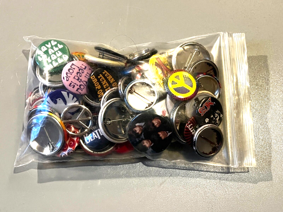 The Beatles, LSD, MC5, Sex Pistols pinback buttons lot Vintage 54 ...