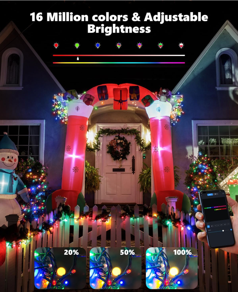 99Ft 300 LEDs Smart Color Changing String Lights App DIY and remote ...