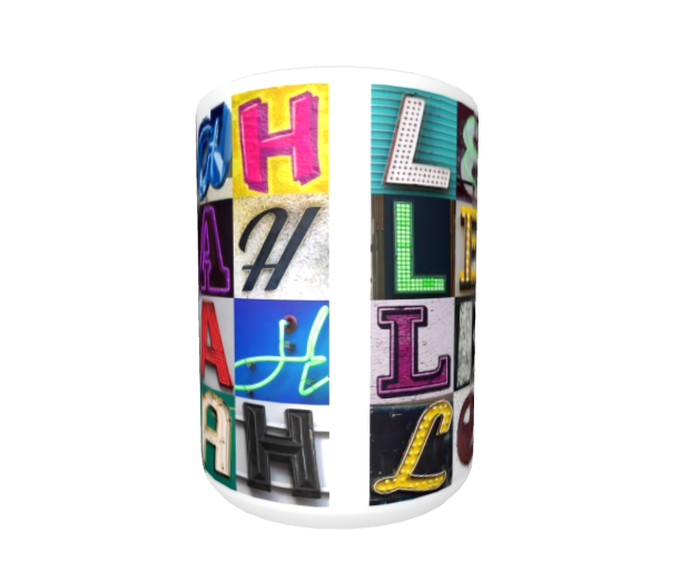 LEAH Coffee Mug / Cup featuring the name in photos of sign letters | eBay
