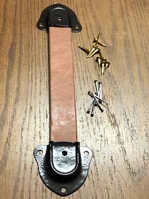 Antique Trunk Hardware-One Leather Trunk Handle, 2 Metal end caps ...