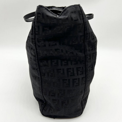 Fendi Zucchino handbag with FF hardware, canvas, leather and black | eBay