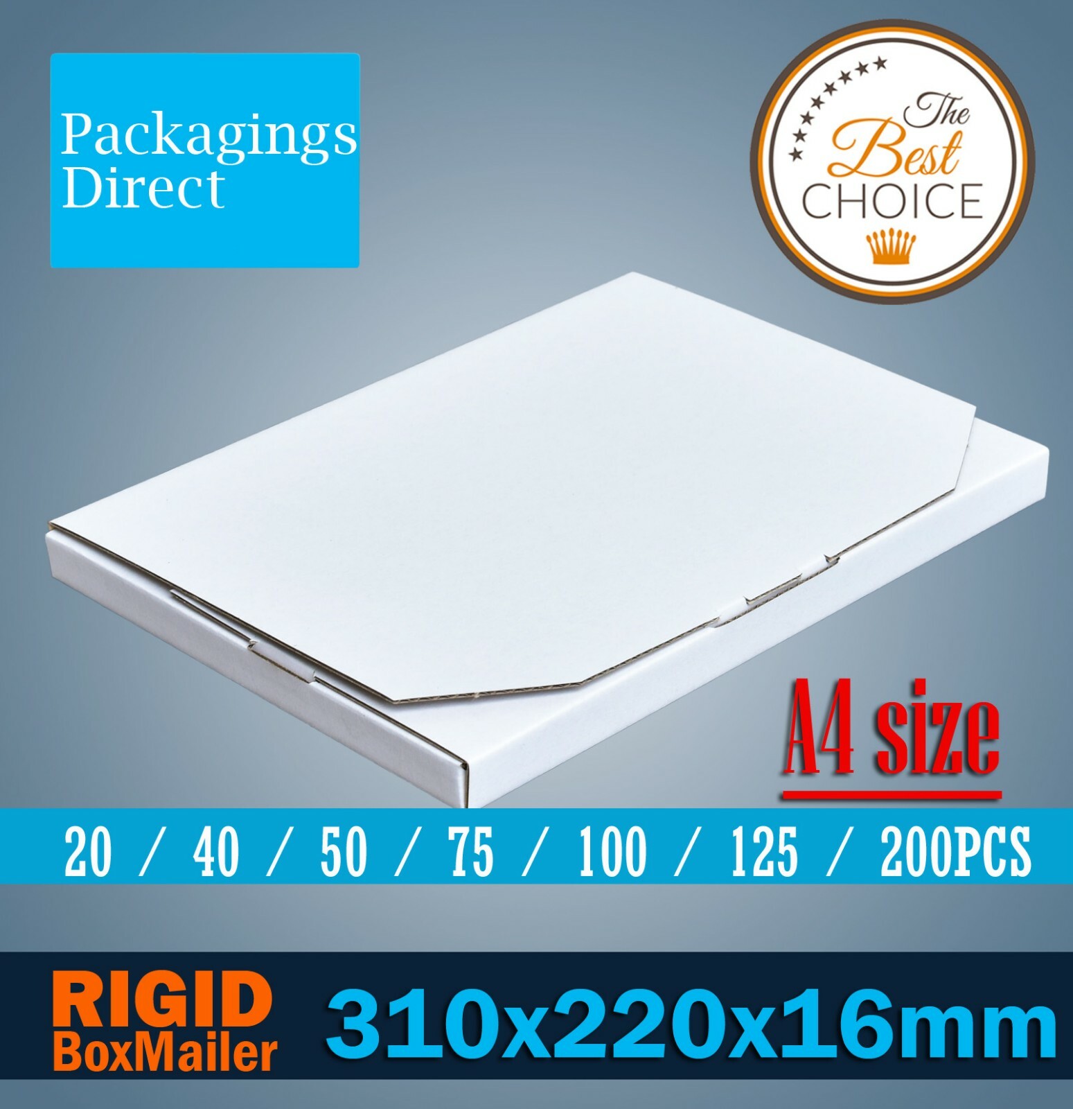 Mailing Box Superflat 310 x 220 x 16mm A4 Rigid Box 04 Envelope Flat ...