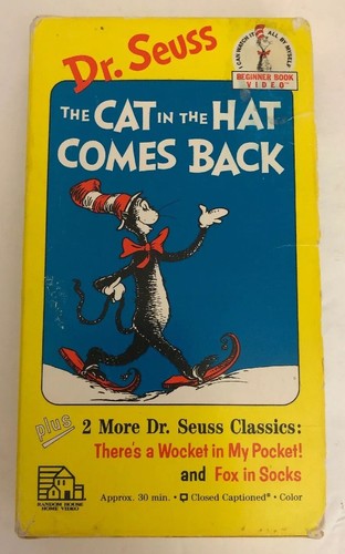 VHS Dr. Seuss The Cat In The Hat Comes Back 1989-TESTED-RARE VINTAGE ...