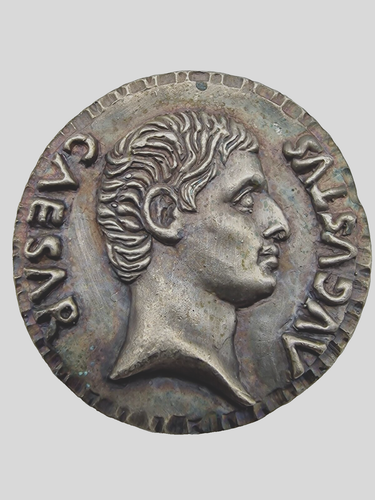 27BC-14AD Ancient Roman SILVER Fragment Plaque Depicting Emperor ...