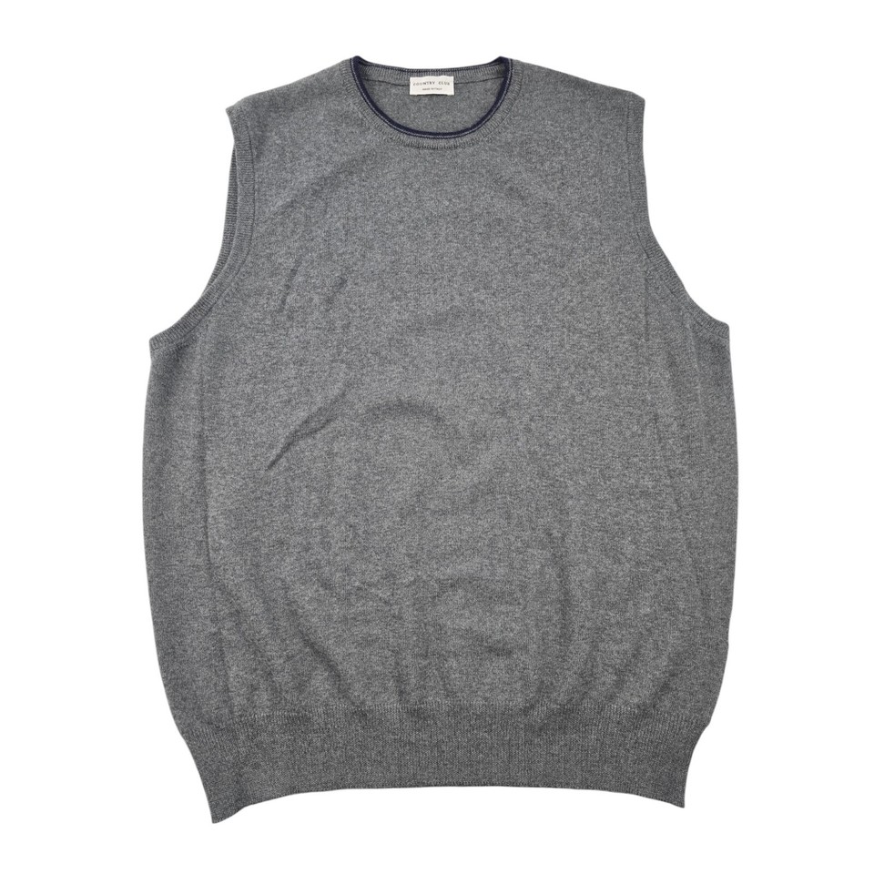 Country Club Men's Virgin Wool Vest Sweater 48 S Italy Gray $350 | eBay