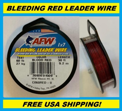 AFW American Fishing Wire Bleeding Leader Wire 1x7 Stainless Steel ...