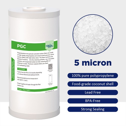 2Pack 5μm 10"X4.5" Sediment Water Filter Carbon Replacement for Big ...