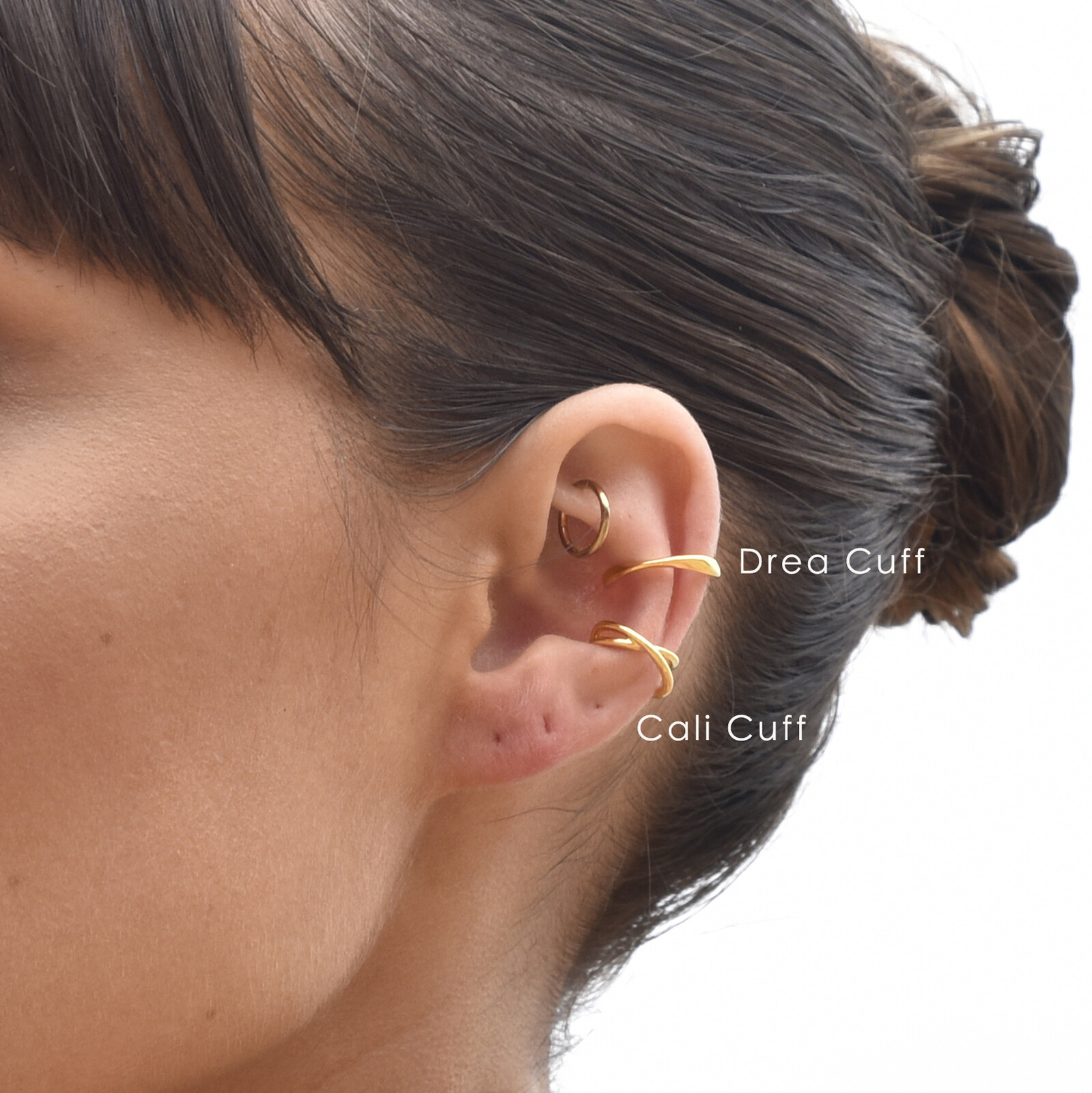Culturesse Cali 12mm Sterling Silver Ear Contour Cuff Earring 18K Gold ...