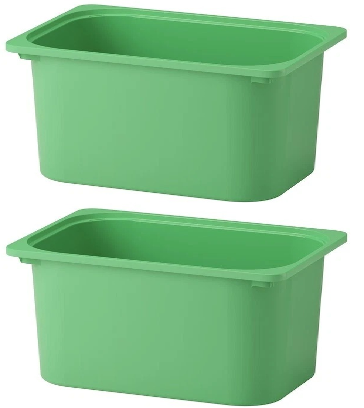 2x Trofast Plastic Storage Box Organiser 42x23cm Home Toy Shelf ...