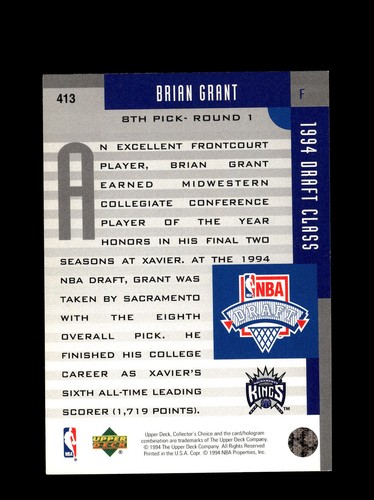 Sacramento Kings Brian Grant #413 Basketball Near Mint or Better top | eBay