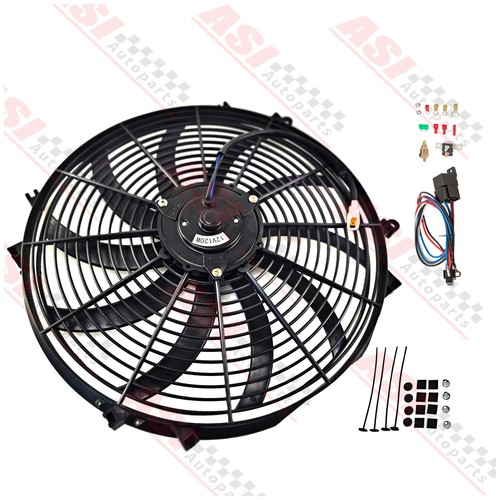 16'' 16INCH 120W THERMO FAN+relay LOW PROFILE HIGH PERFORMANCE/MOUNTING ...