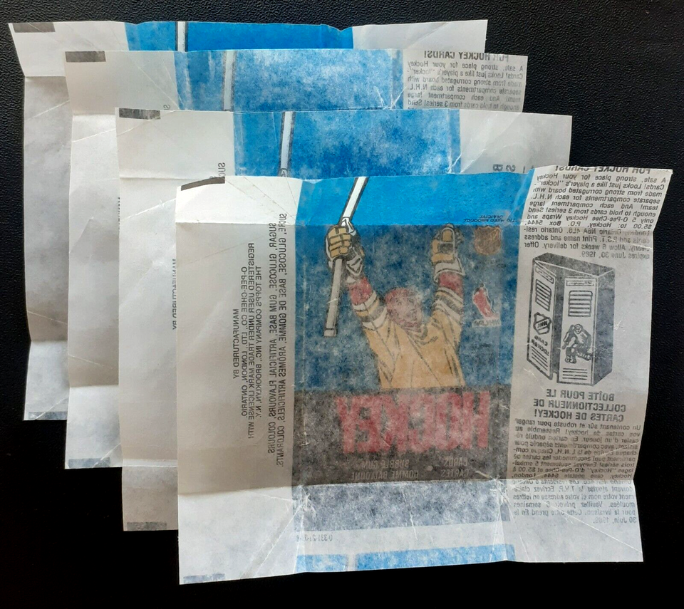LOT OF 4 NHL WAX PACK WRAPPERS 1988-89 O-PEE-CHEE BRETT HULL'S ROOKIE ...