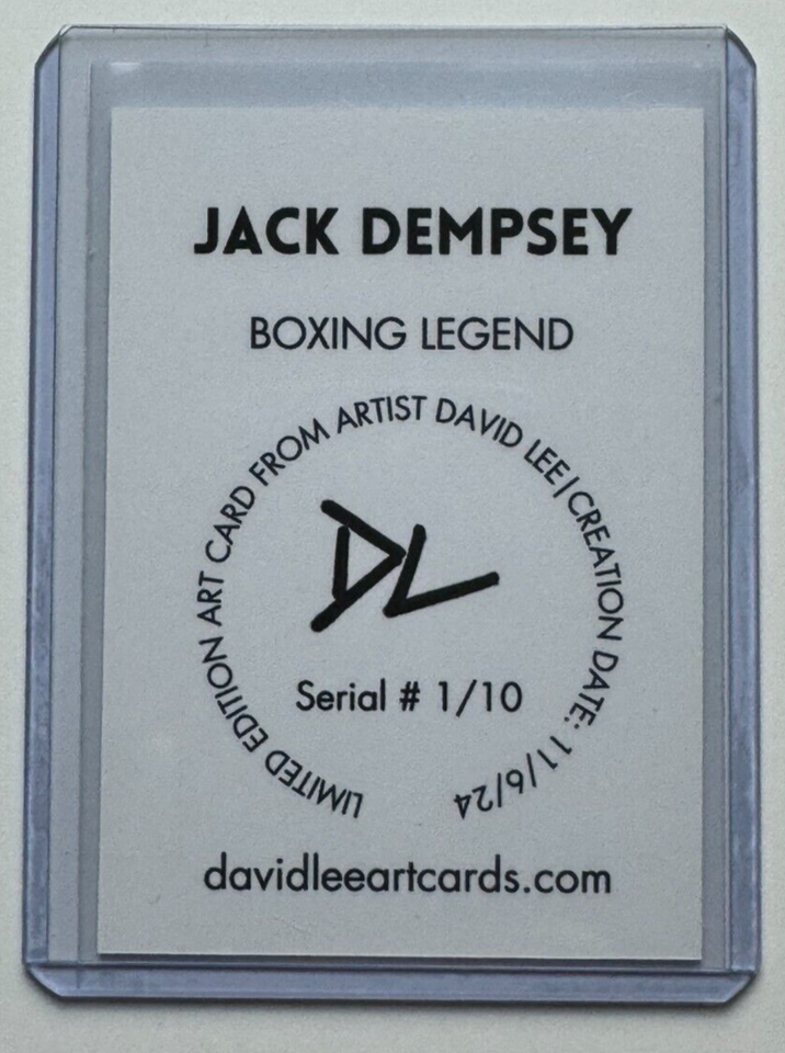 Jack Dempsey Limited Edition Artist Signed “Boxing Legend” Trading Card ...