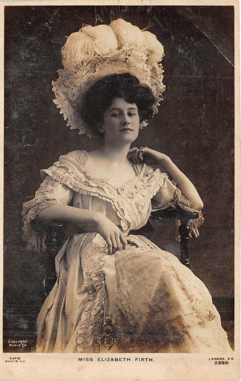 RPPC MISS ELIZABETH FIRTH ACTRESS ENGLAND UK REAL PHOTO POSTCARD 1906 ...