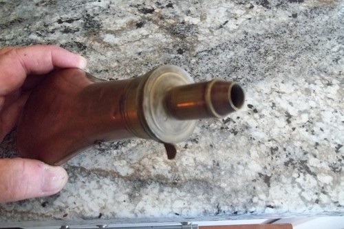Vintage Brass Gun Powder flask / horn 1800s | eBay