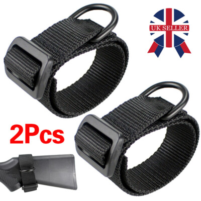 2PCS Tactical Universal D Ring Sling Adapter Rifle Buttstock Loop Strap ...