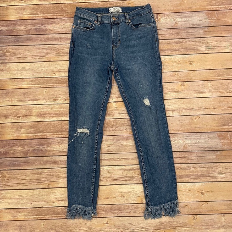 Free People Size 28 Great Heights Frayed Hem Skinny Jeans Distressed ...
