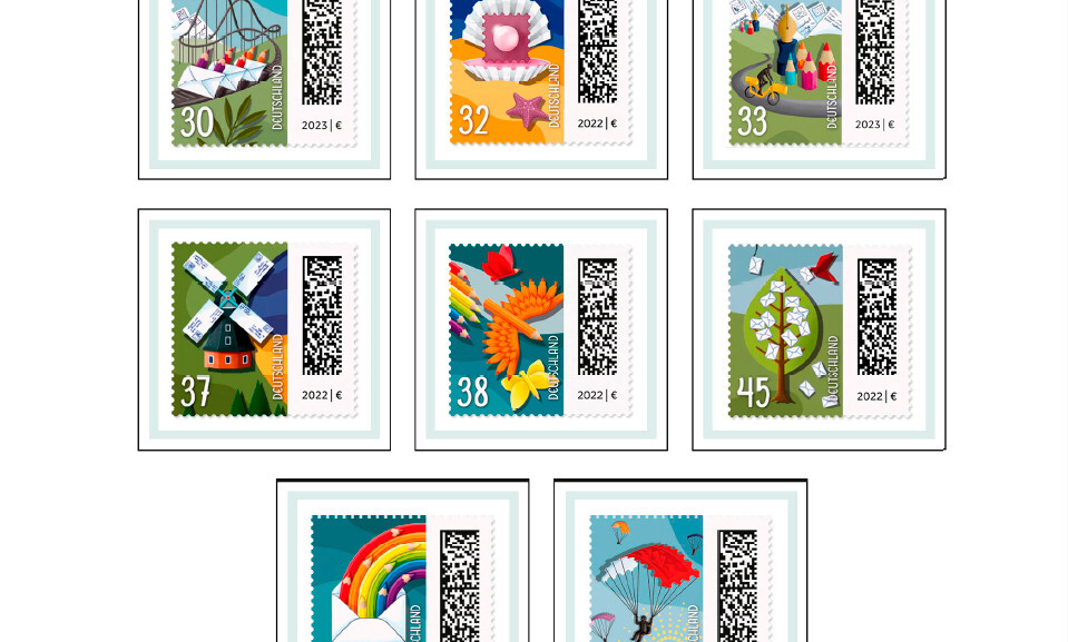 COLOR PRINTED GERMANY 2021-2024 STAMP ALBUM PAGES (40 illustrated pages ...