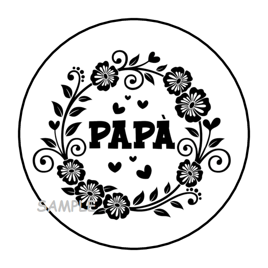 30 PAPA STICKERS ENVELOPE SEALS LABELS 1.5" ROUND FATHER'S DAY FLORAL ...